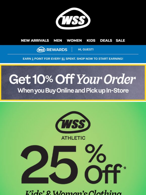 WSS: 💪 Own Your Look: 25% Off WSS Athletics | Milled
