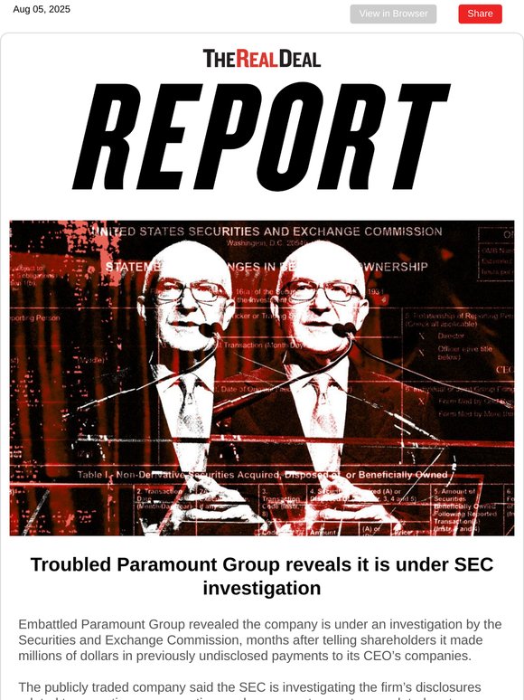 The Real Deal: Special report: Paramount Group reveals it is under SEC ...
