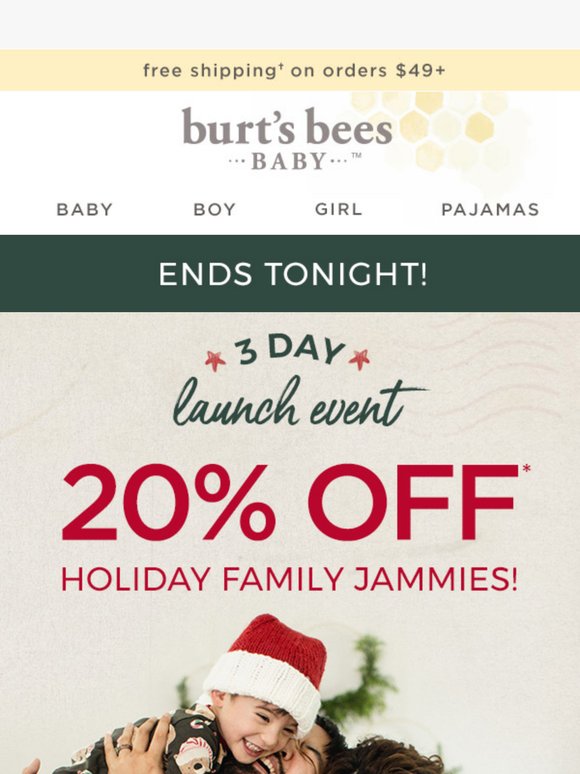 Burt's Bees Baby: LAST CHANCE! 20% off Family Jammies | Milled