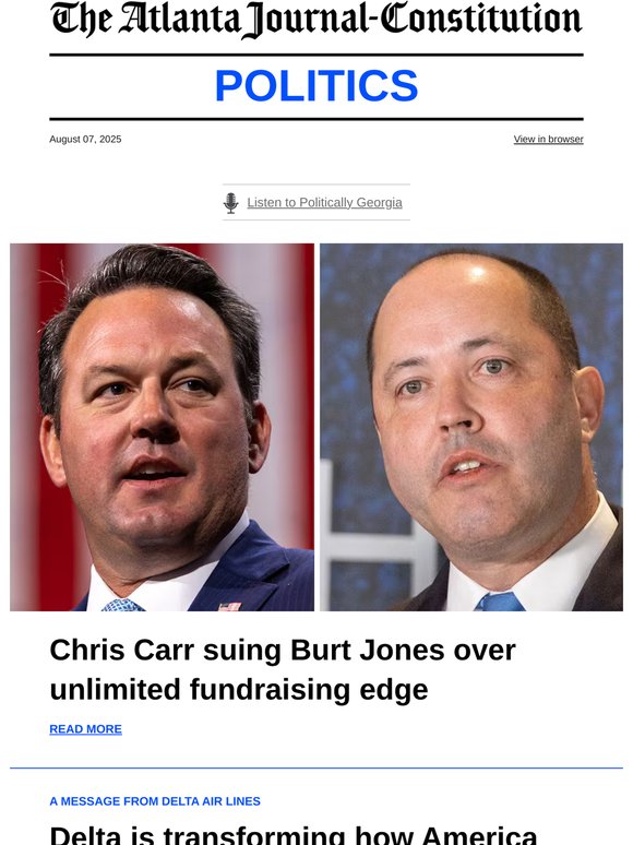 Atlanta Journal-Constitution: Politics: Chris Carr suing Burt Jones ...