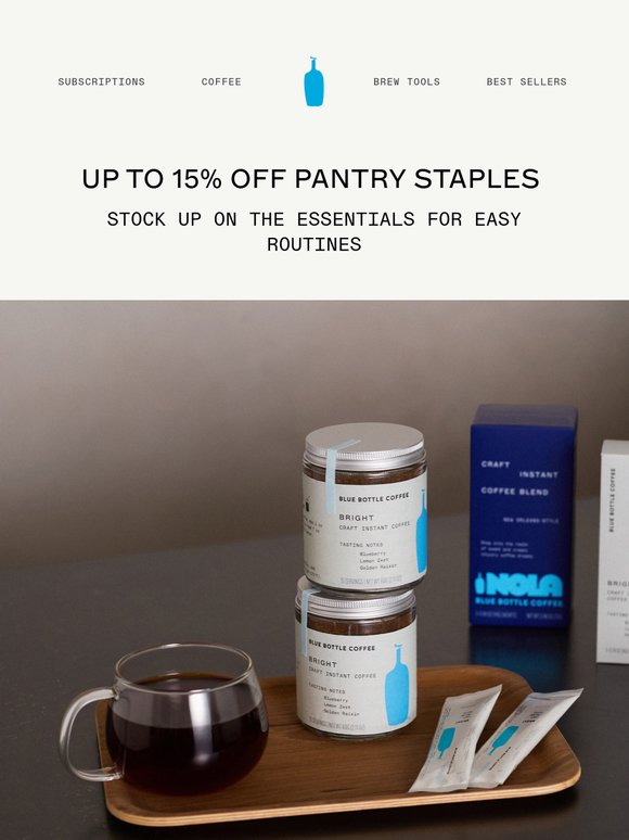 Blue Bottle Coffee: Save Up to 15% on Best Sellers | Our Pantry Staples ...