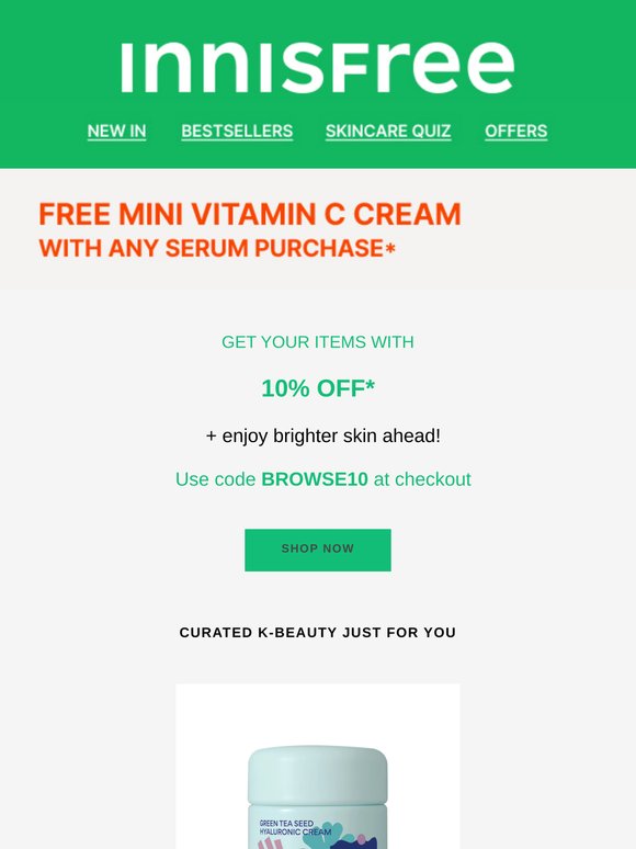 innisfree: Your Viewed Items + 10% OFF | Milled