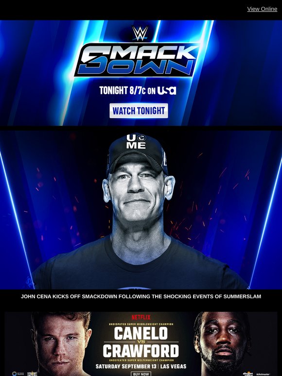 WWE Shop: SmackDown Preview: John Cena appears after Brock Lesnar's ...