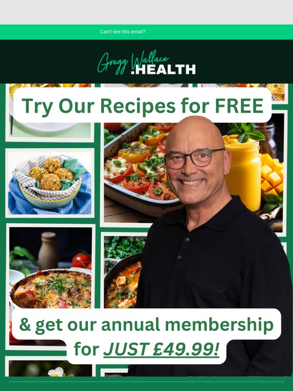 Gregg Wallace Health: Try our Recipes for FREE and get a huge discount ...