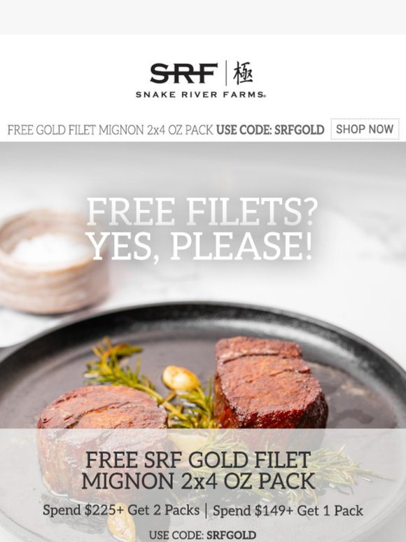 Snake River Farms: Gold Filets On Us 💛 A $136 Value | Milled