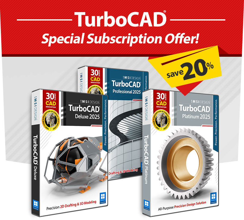 TurboCAD: Save 20% on TurboCAD® Triennial Subscription! | Milled