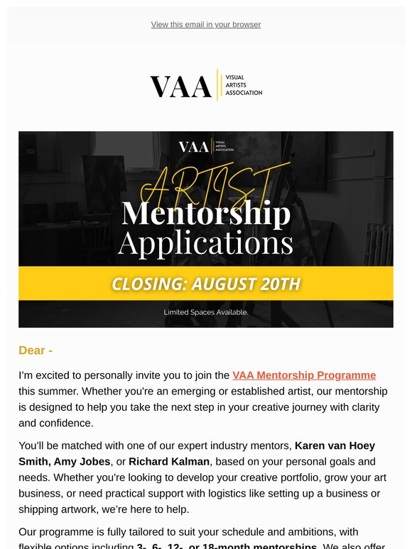 Visual Artists Association: Take your next steps with confidence, with ...