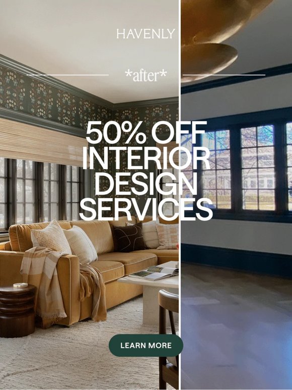 Havenly: Now: 50% off interior design services | Milled
