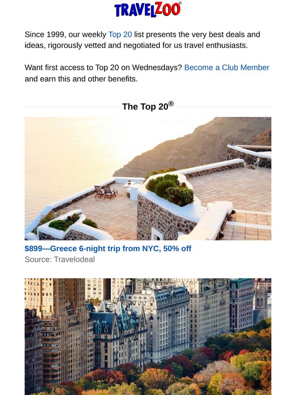 Travelzoo: This Week's Top 20 | Milled