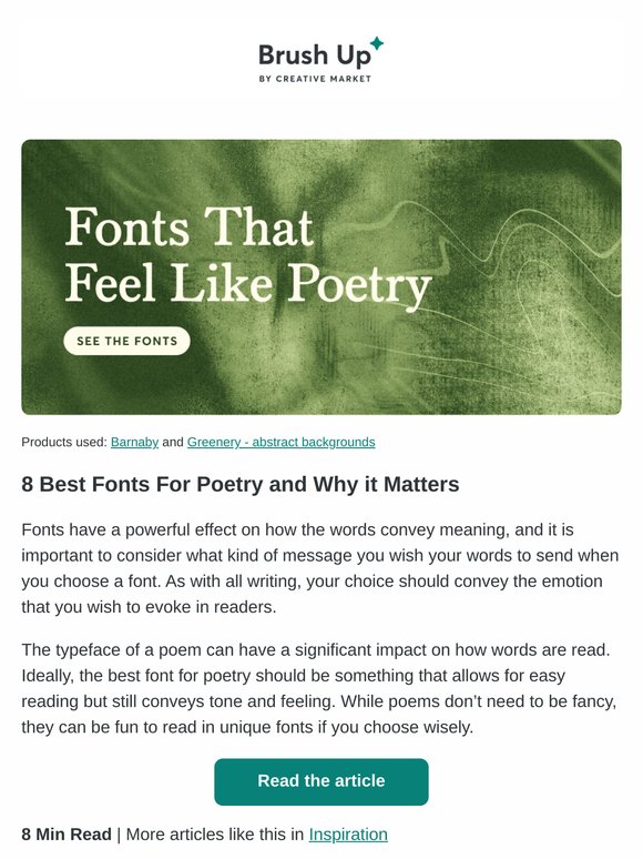 Creative Market: 8 Best Fonts For Poetry and Why it Matters | Milled