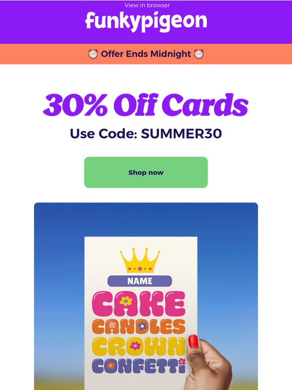 Funky Pigeon: Hot Card Drop: 30% Off! 🔥 | Milled