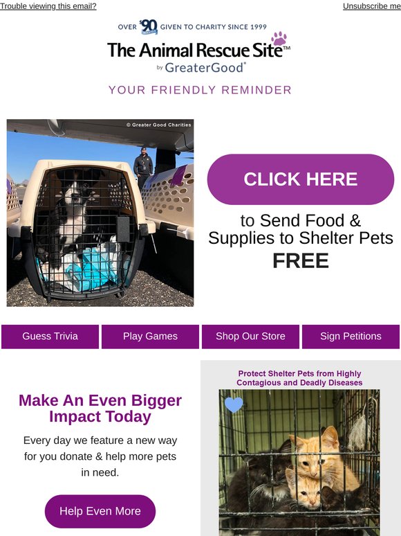 The Animal Rescue Site: Click Again + Help Pets 💜 | Milled