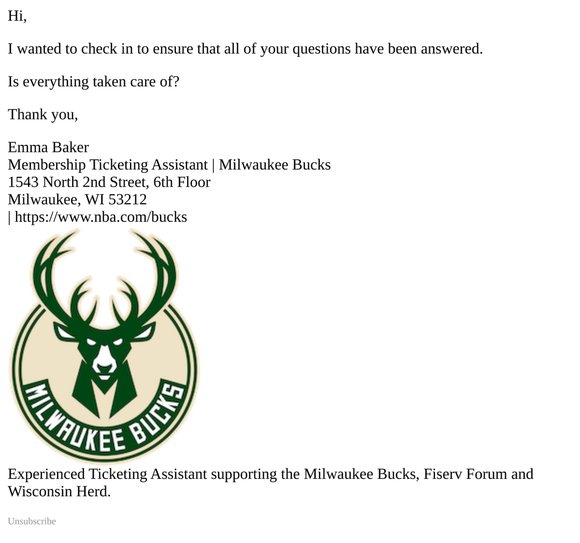 Bucks Pro Shop: Emma Baker with the Milwaukee Bucks reaching out | Milled