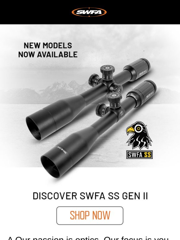 SWFA: SWFA SS - GEN II Rifle Scopes - NEW models NOW available! | Milled