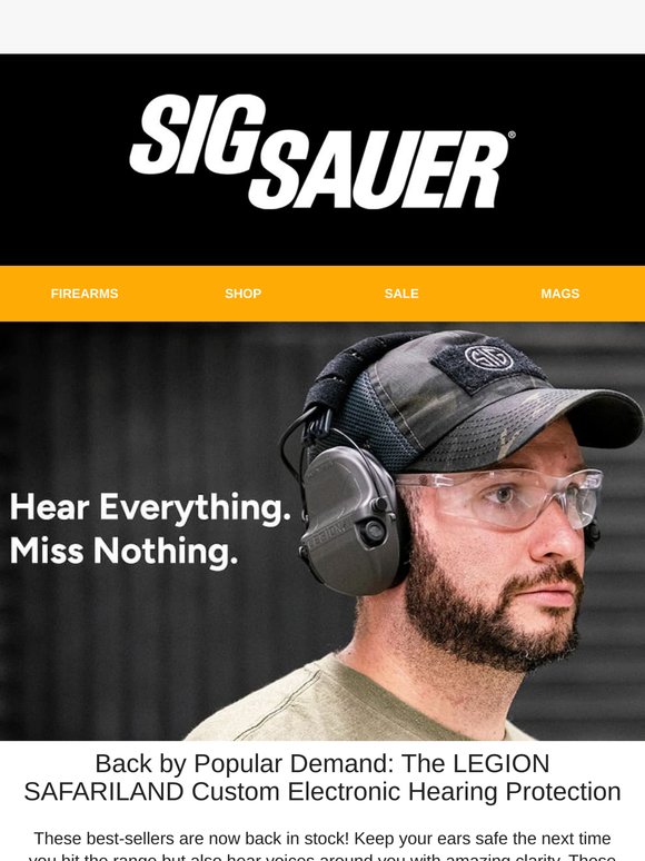 SIG SAUER: LEGION Custom Ear Pro is Back in Stock | Milled