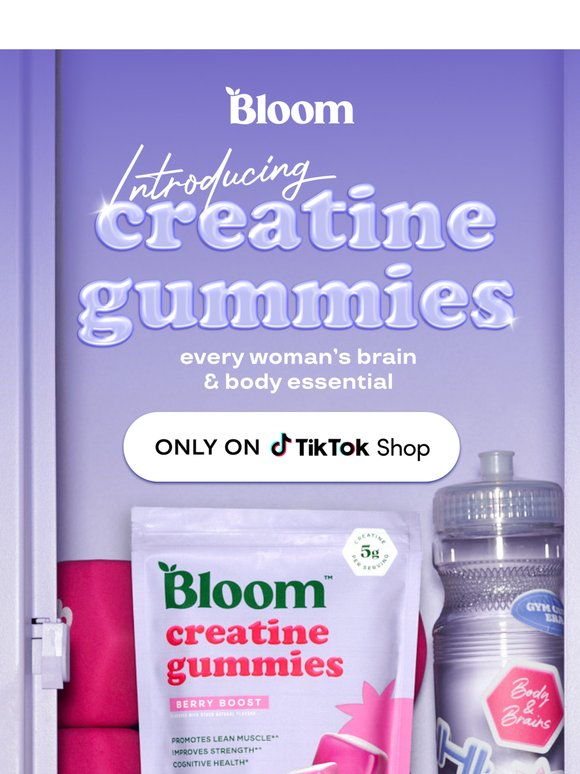 Bloom Nutrition: Secret’s out: Creatine Gummies are here! | Milled