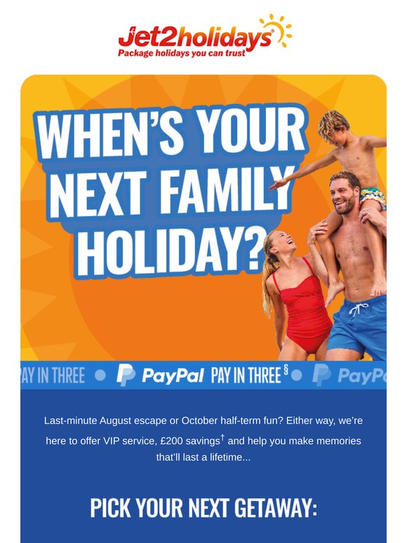 Jet2holidays: When’s your family’s next getaway? | Milled