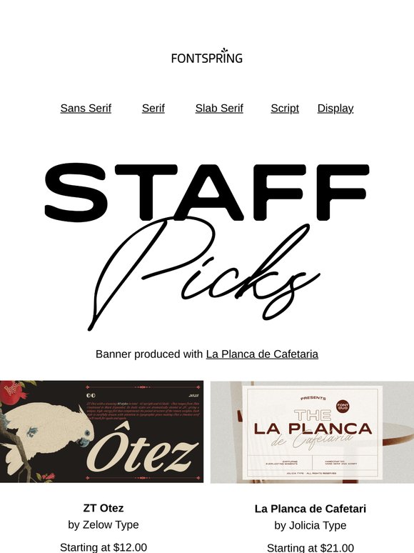 Fontspring: Staff Picked Fonts | Fontface | Milled