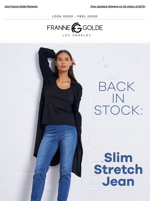 Franne Golde: The Wait Is Over: The Slim Stretch Jean Is Here | Milled