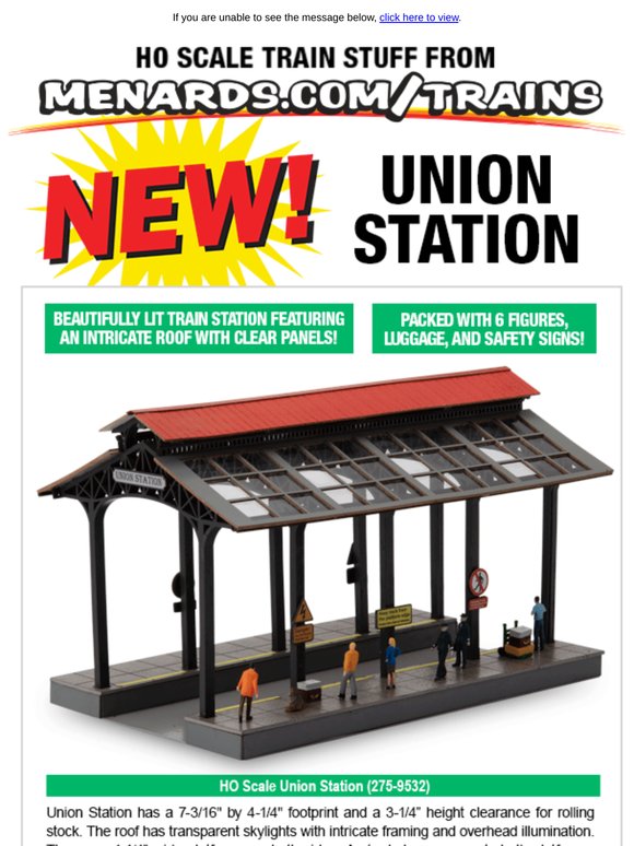 Menards: New! HO Scale Union Station + HO Carvana! | Milled