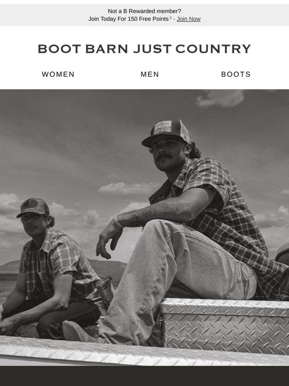 Boot Barn: Men's short sleeve shirts + ball caps | Milled