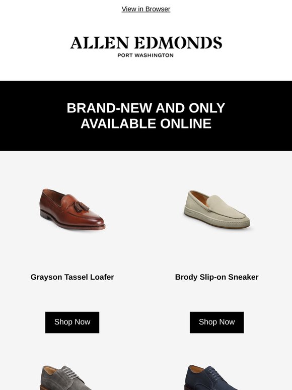 Allen Edmonds Email Newsletters: Shop Sales, Discounts, and Coupon Codes