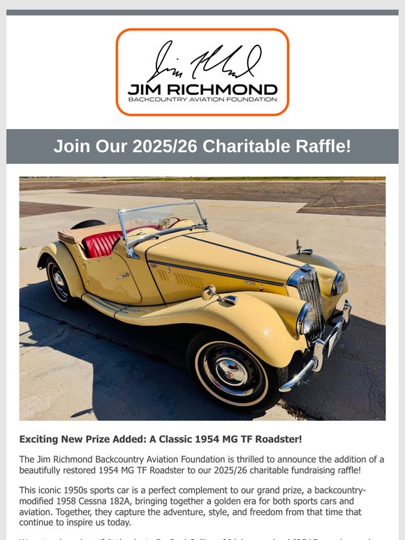 CubCrafters: Win a Classic 1954 MG TF Roadster in JRBAF's 2025/26 ...