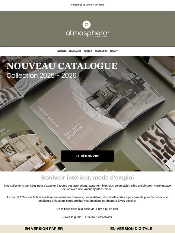 Atmosphera: Nouveau catalogue Atmosphera nouvelles collections 2025 ...