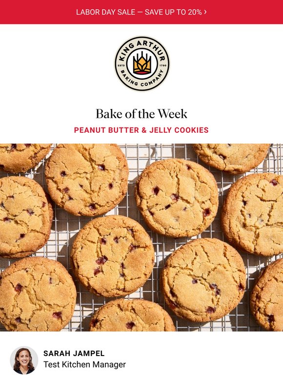King Arthur Baking Company: Peanut Butter and Jelly Cookies | Milled