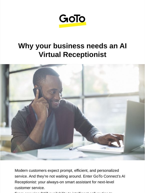 GoTo: 6 reasons to use an AI Virtual Receptionist | Milled