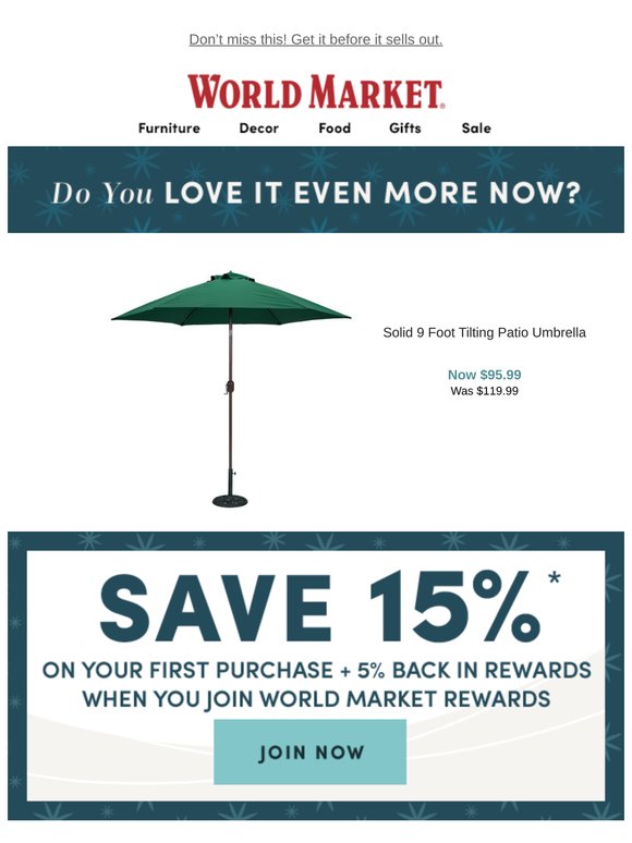 World Market: Psst. Check out the new low price on an item you like ...