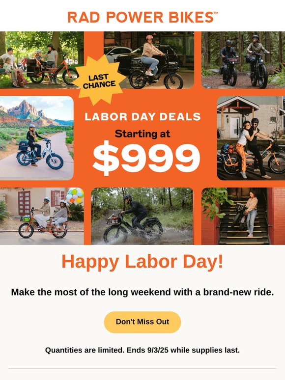 Rad Power Bikes: Happy Labor Day! 🎉 | Milled