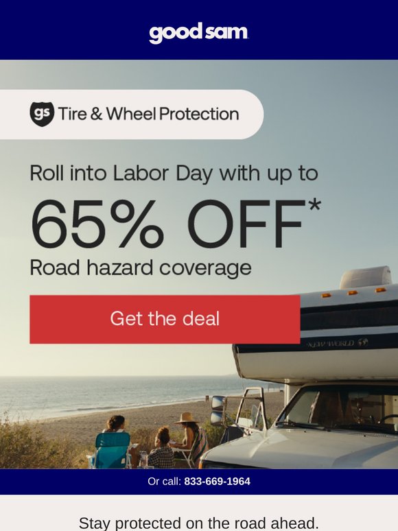Good Sam: Labor Week Sale! Up to 65% off road hazard protection. | Milled