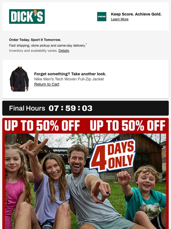 Dick's Sporting Goods: Nearly. Over. Take a look at the EPIC End-of ...
