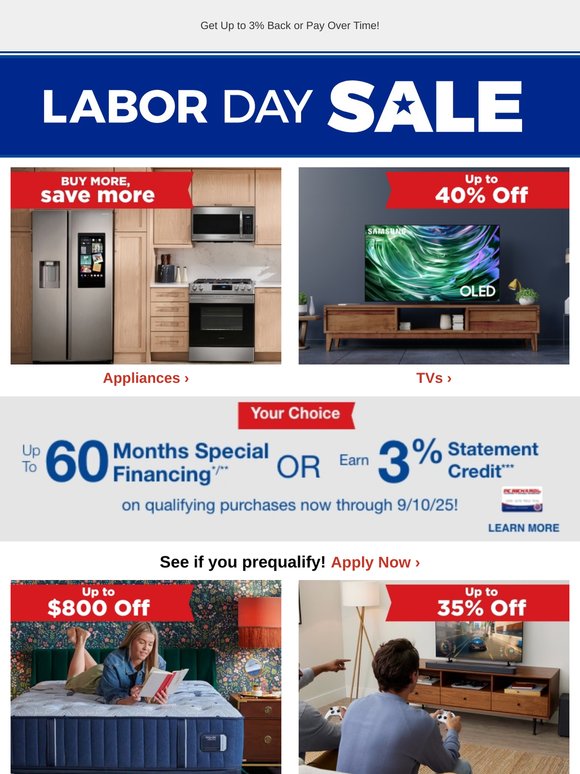 PC Richard & Son: Work Less, Save More – Labor Day Sale is Here! | Milled