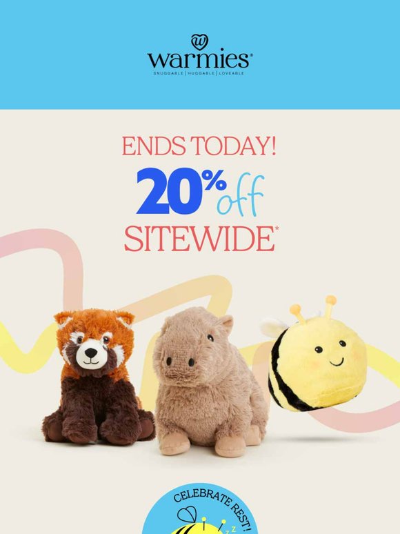 Warmies: 20% off ALL Warmies ends today | Milled