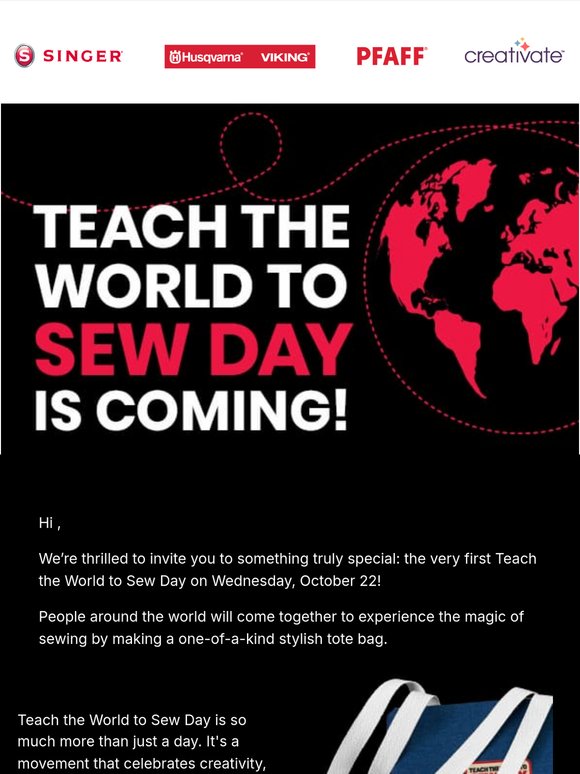 Singer: Teach the World to Sew Day is Coming! | Milled