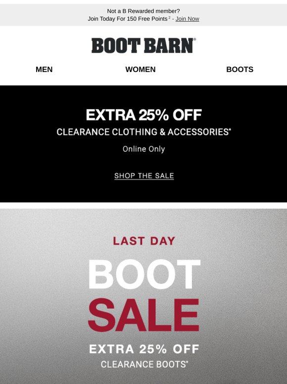 Boot Barn: End of Summer Clearance Event Ends Today | Milled