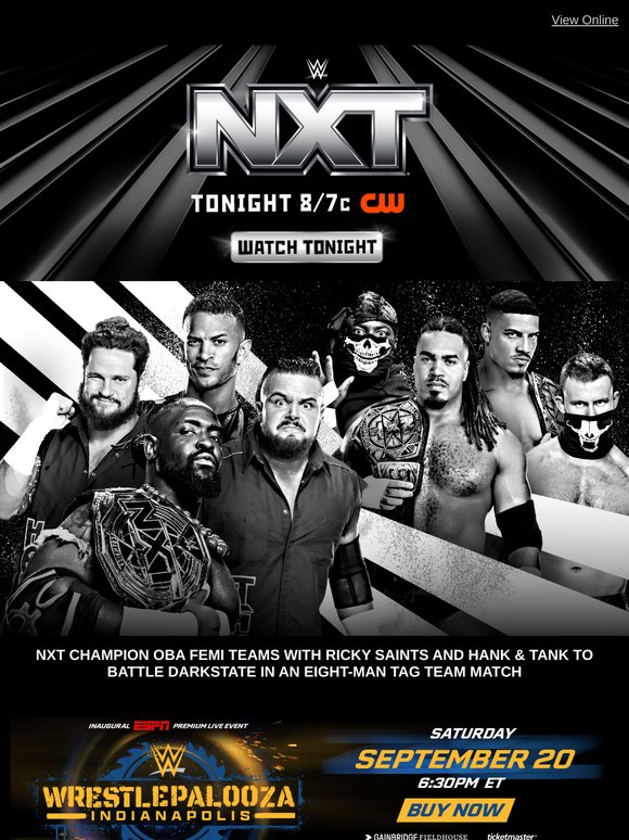 WWE Shop: NXT Preview: Oba Femi teams up with Ricky Saints and Hank & Tank to battle DarkState ...