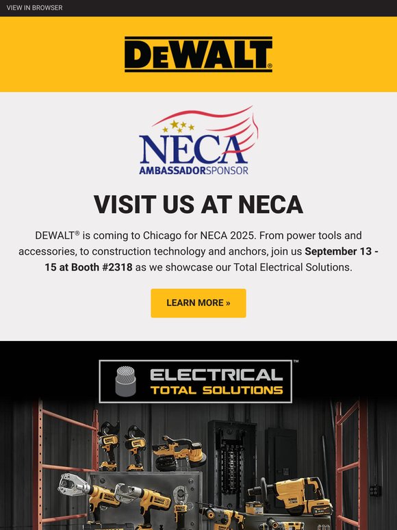 DEWALT: Visit us in Chicago for NECA 2025 | Milled
