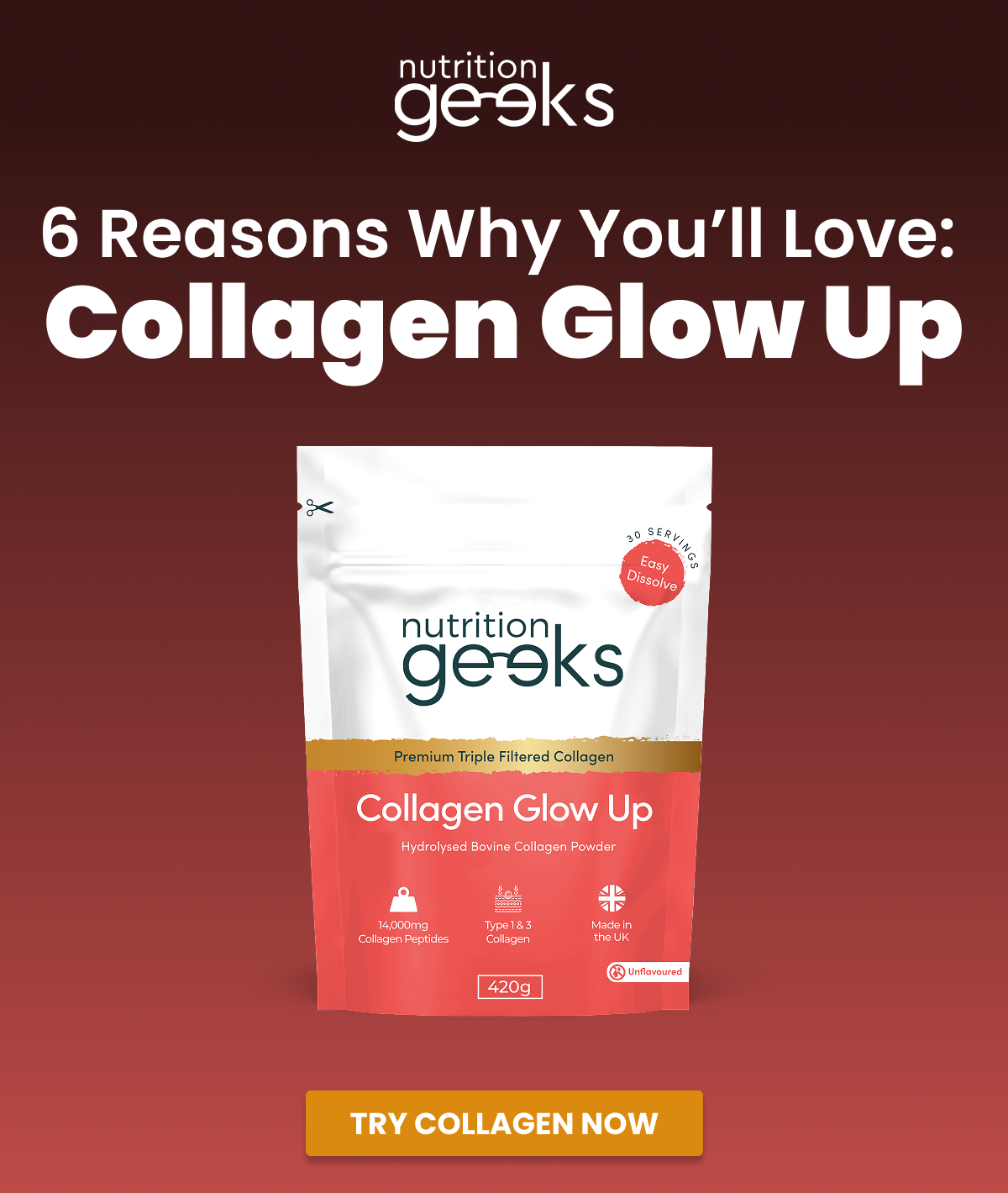 Nutrition Geeks: 6 Reasons You'll Love Collagen Glow Up | Milled