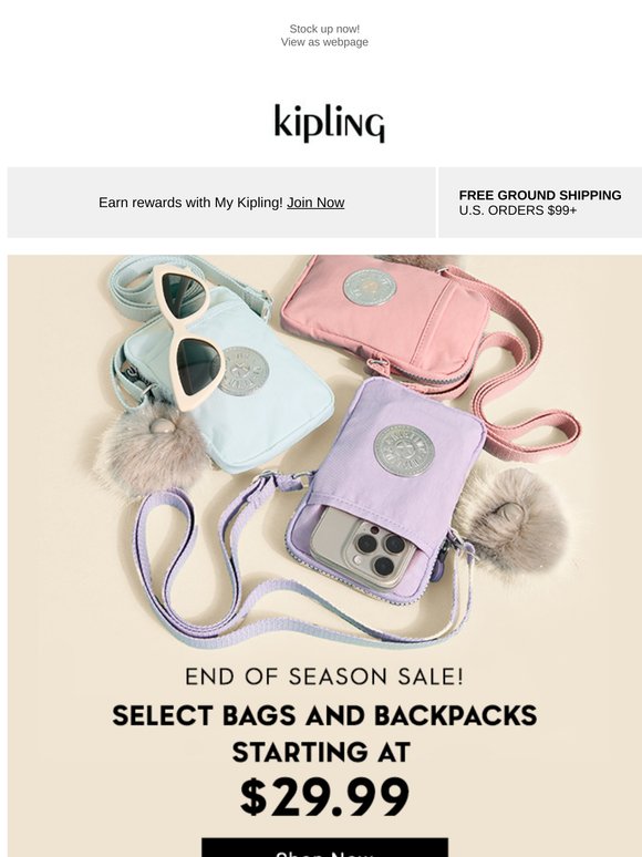 Kipling: New Season, New Bag! Finds For $29.99! | Milled