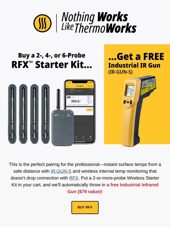 ThermoWorks: Free IR-GUN-S with RFX Starter Kit | Milled