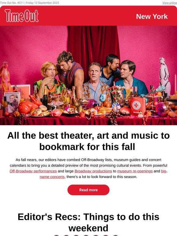 Time Out: All the best theater, art and music to bookmark for this fall ...