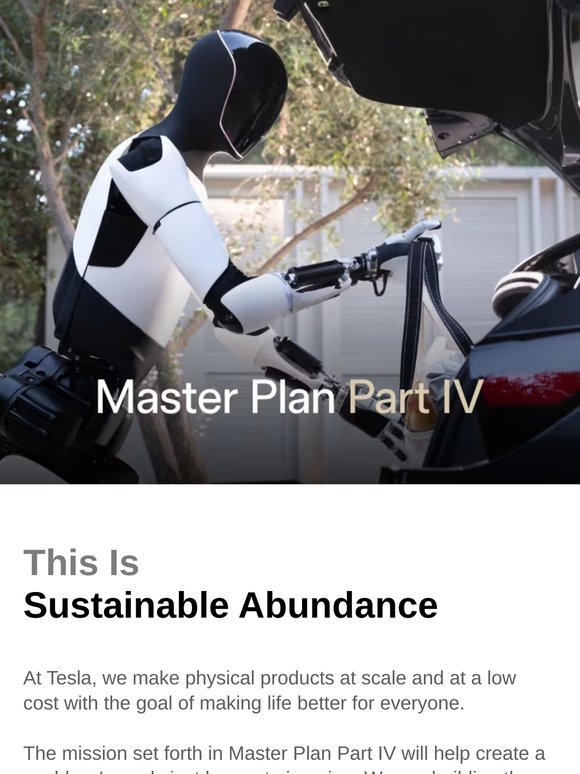 Tesla: Announcing Master Plan Part IV | Milled