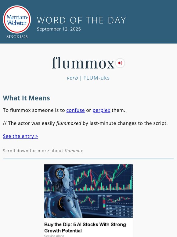 Merriam-Webster: Flummox - plus, 'Ganef,' 'Galoot,' and More Historical ...