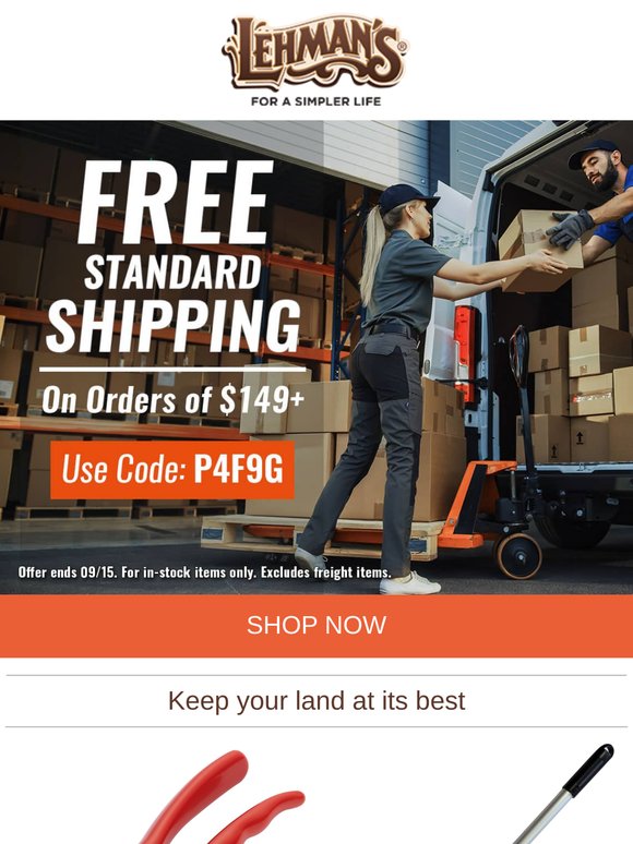 Lehman's: Free Shipping Is Here - Just for You 🚛 | Milled