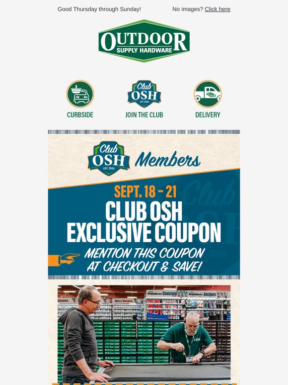 Orchard Supply Hardware: 💰 INSIDE: $15 off for Club OSH members | Milled
