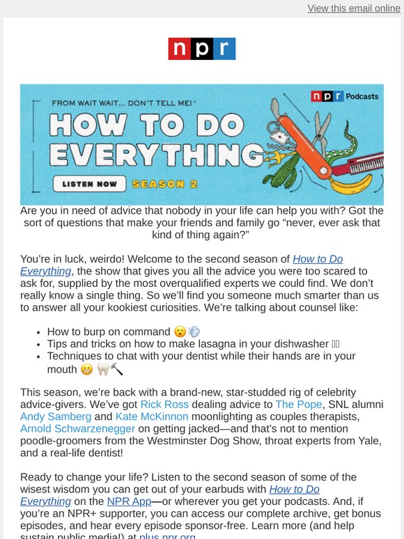 NPR: The return of the best (and most useless) advice show on the ...
