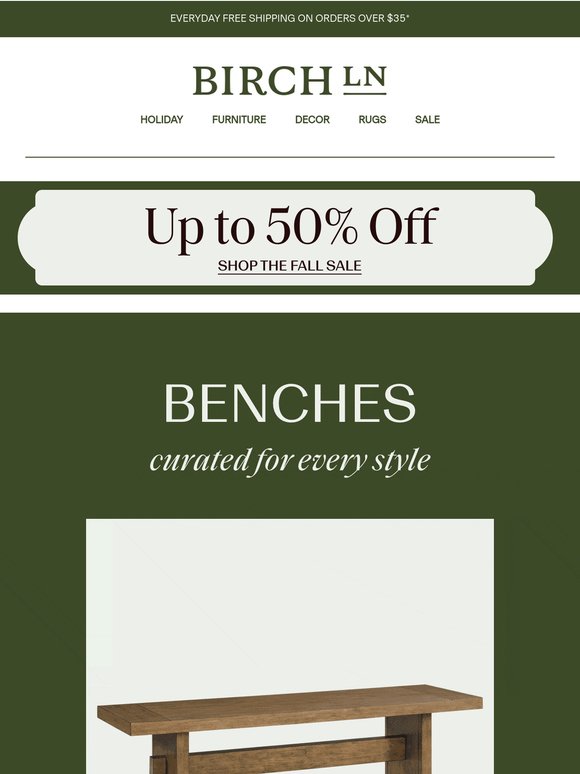 Birch Lane: BENCHES: farmhouse, coastal & more styles | Milled